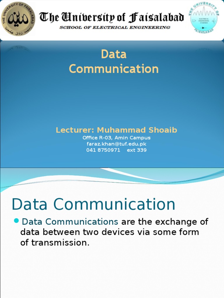 Data Communication (Lecture) IT Slide # 2 | PDF | Transmission Medium ...