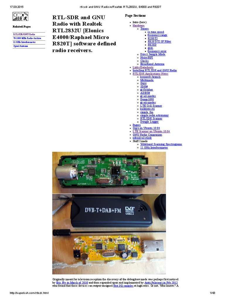 RTL-SDR with Realtek RTL2832U and R820T | PDF | Software Defined Radio ...