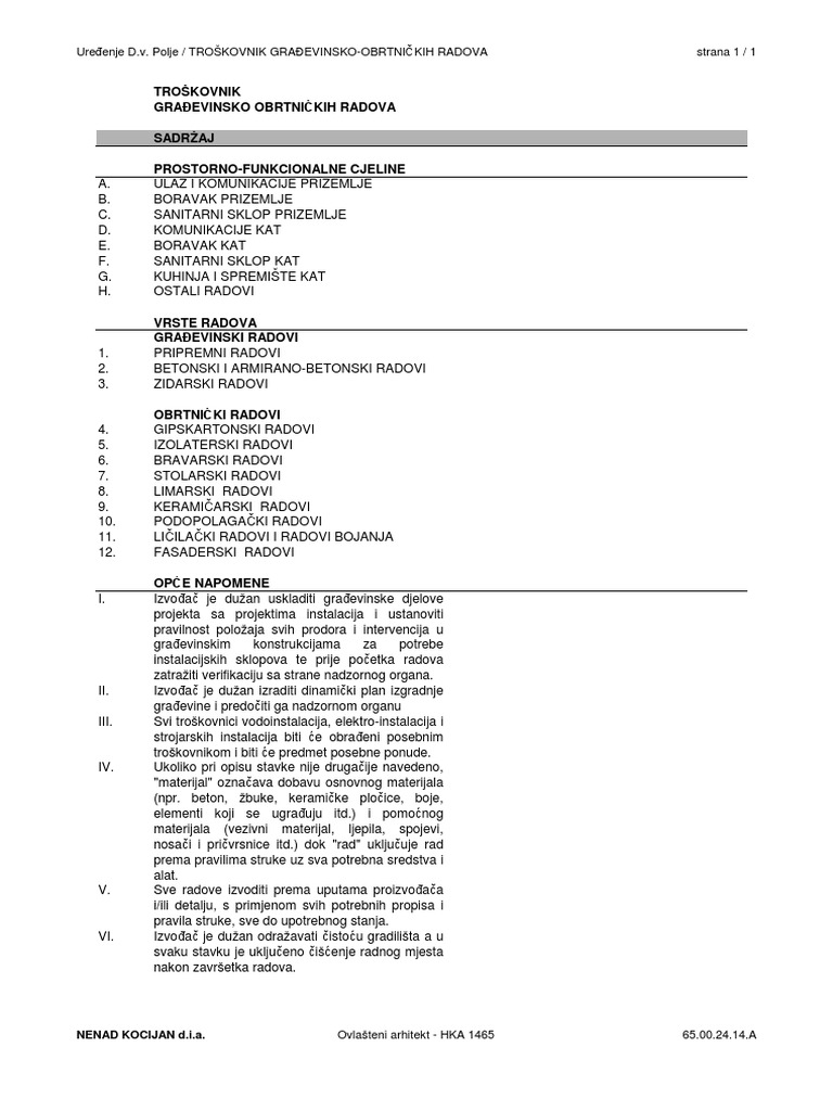 Vrtic Plje Troskovnik | PDF