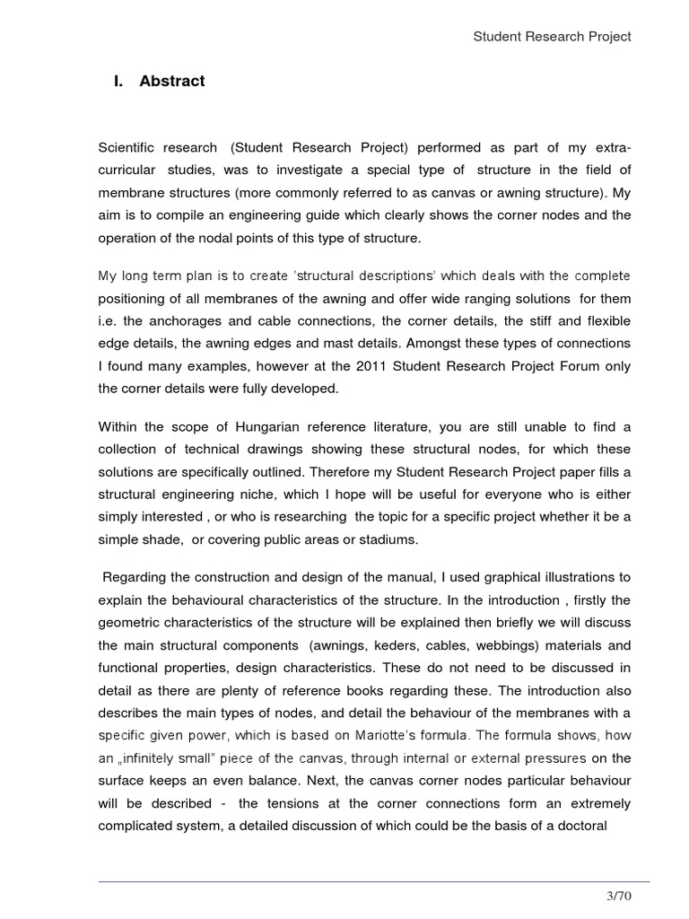 I. Abstract: Student Research Project | PDF