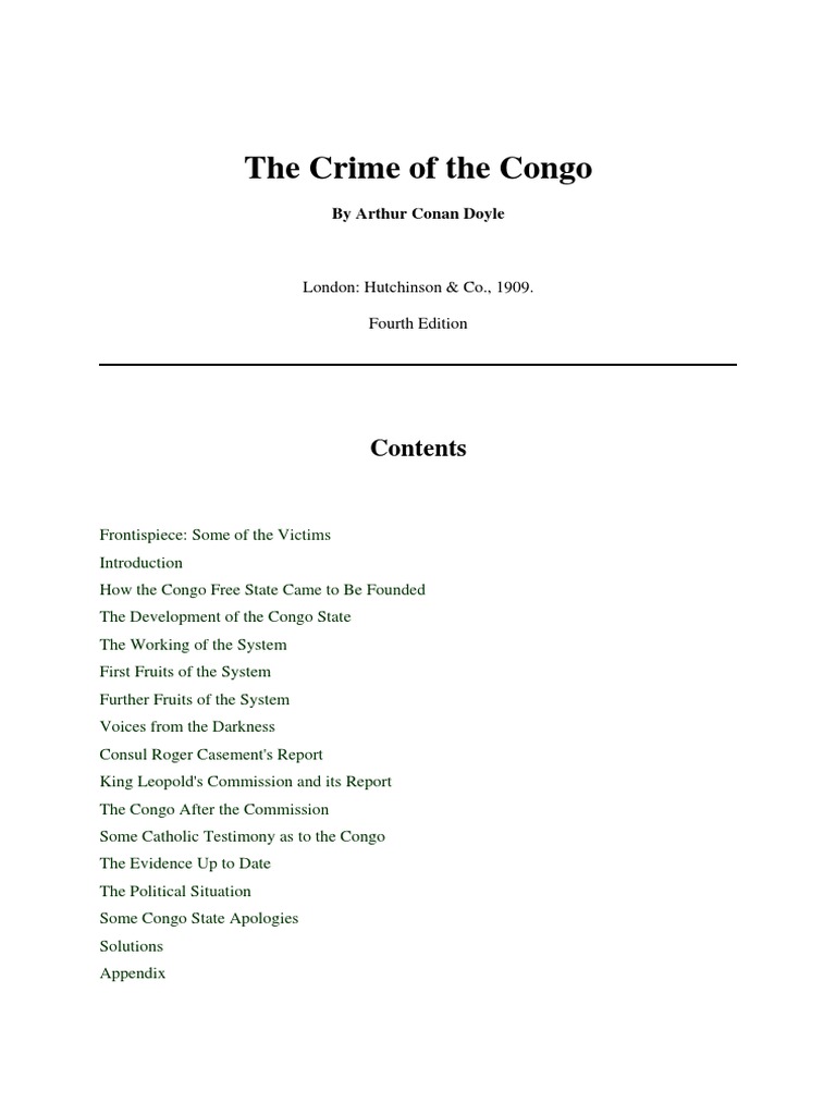The Crime of the Congo Explained | PDF | Democratic Republic Of The ...