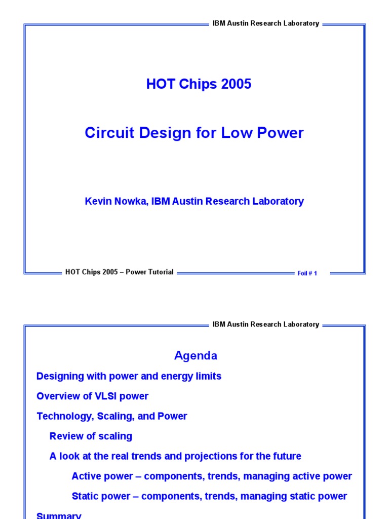 Circuit Design for Low Power: An Overview of Power Reduction Techniques ...