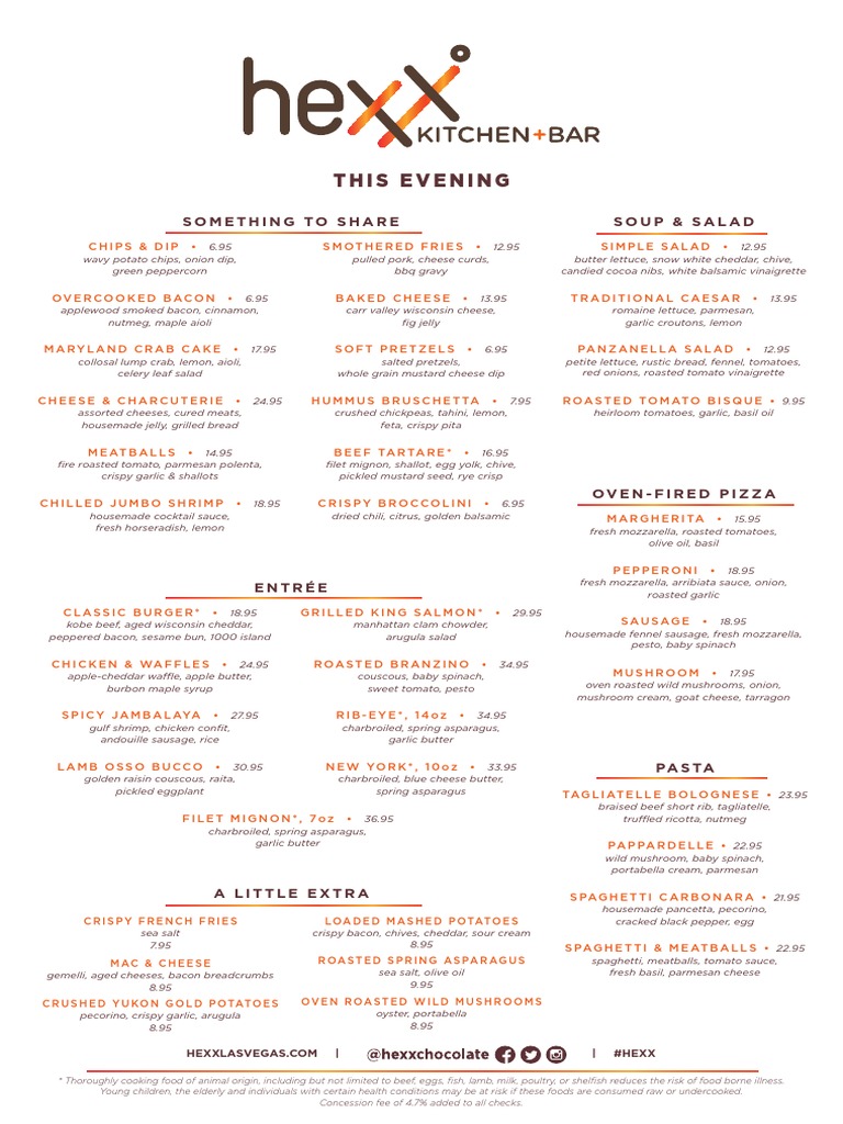 Hexx Dinner Menu | Download Free PDF | Champagne | Italian Wine
