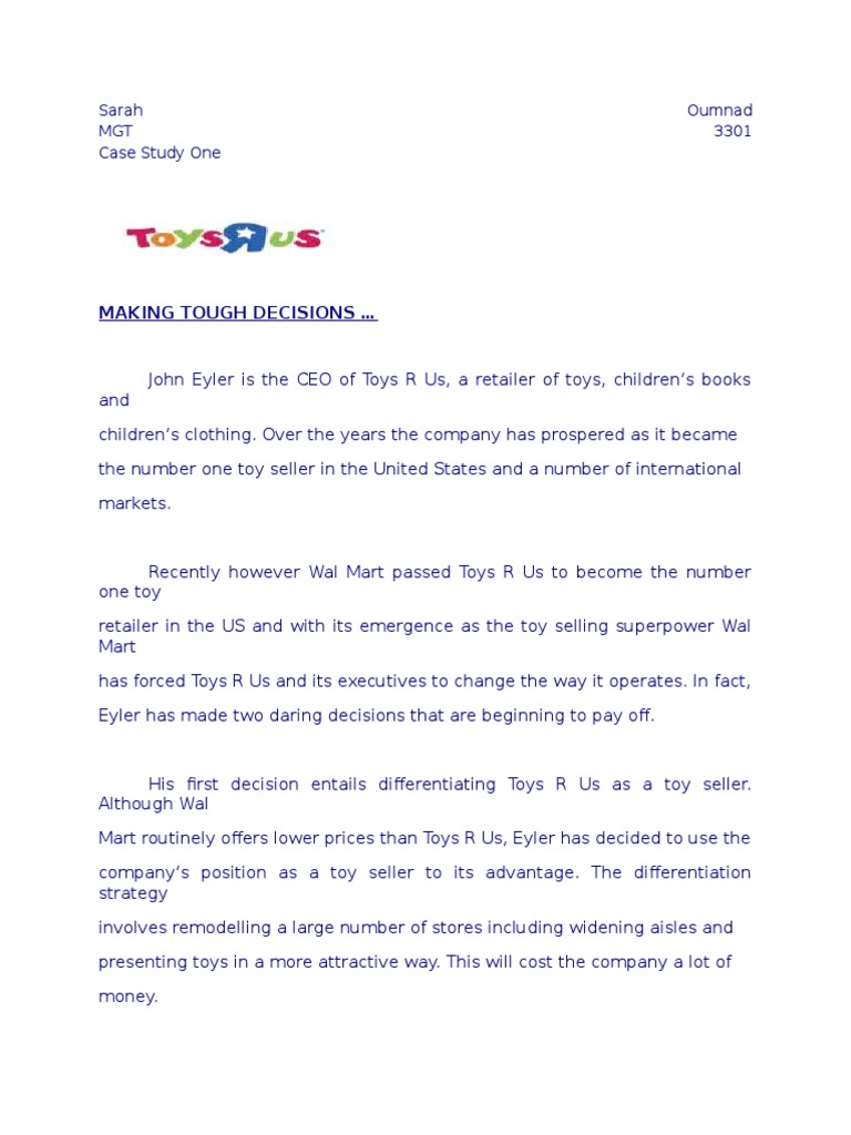 ToysRus Case Study | PDF | Amazon.Com | Retail