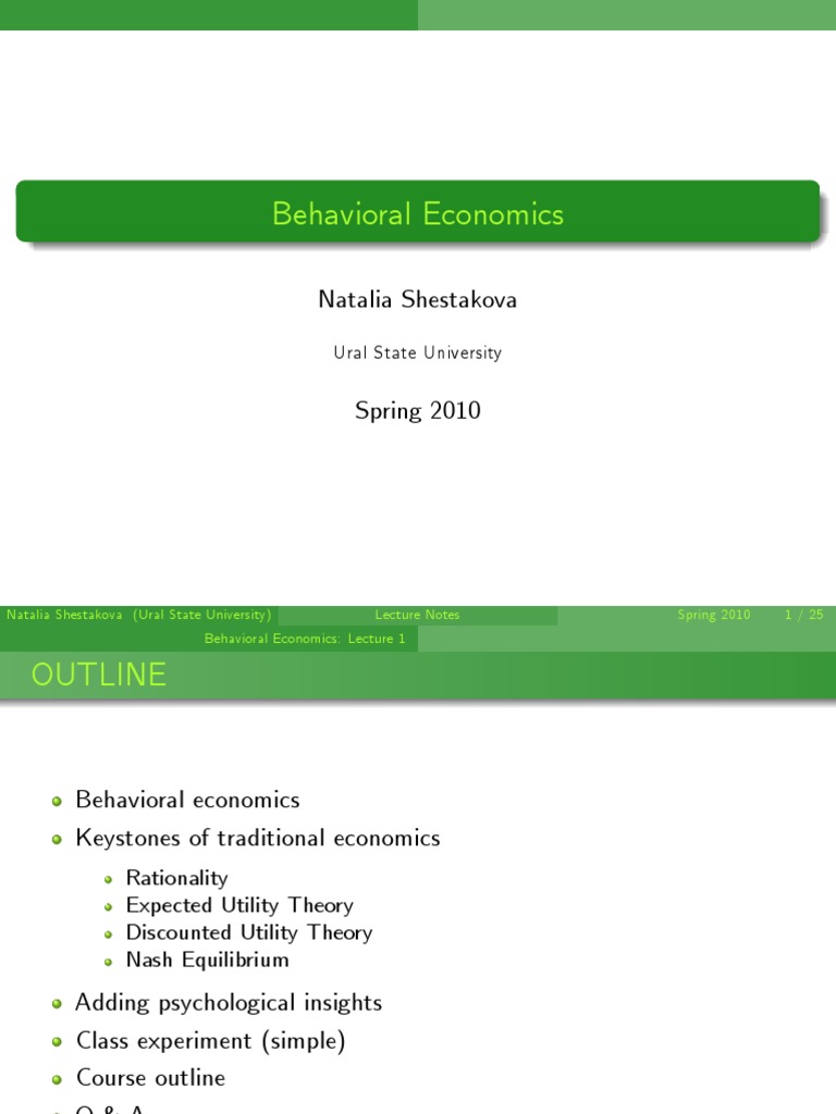 Behavioral Economics Overview and Insights | PDF | Behavioral Economics ...