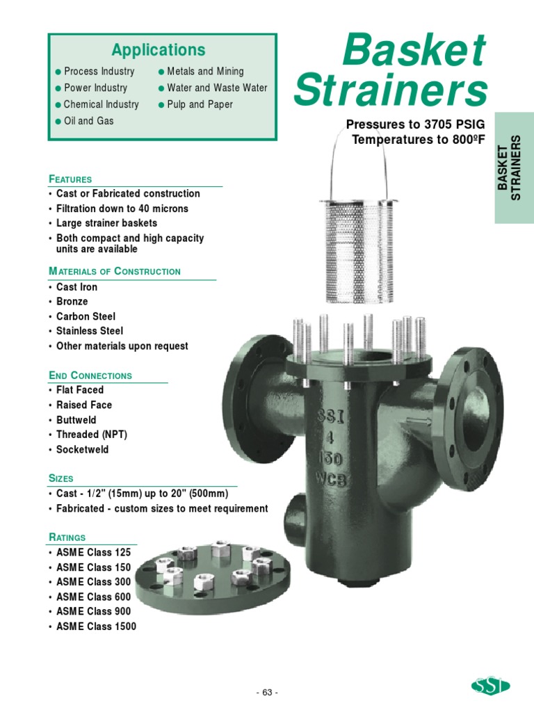 Cast - Basket Strainers - 2nd Edition | Download Free PDF | Filtration ...