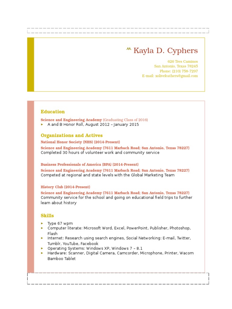 Kayla D Resume2 | PDF | Computers