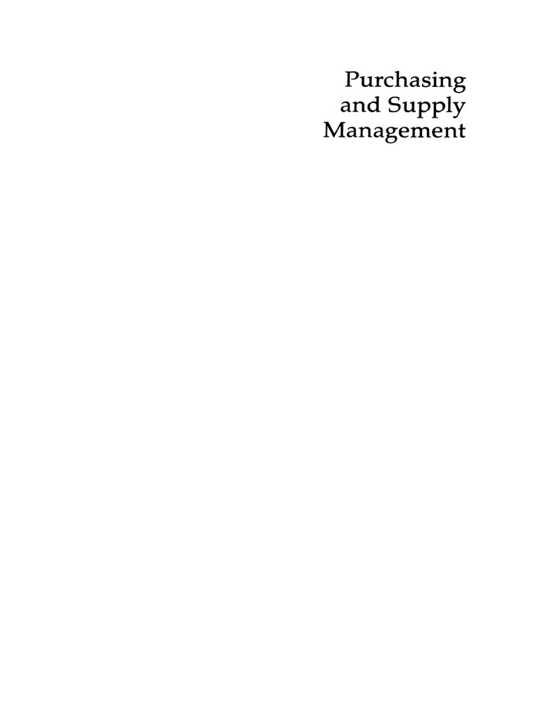 Supply: Purchasing and Management | PDF | Books | Business