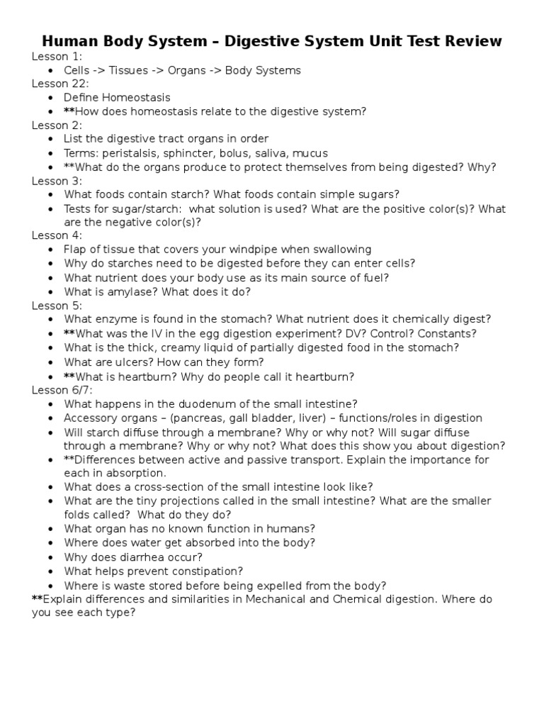 Digestive System Test Review | PDF | Wellness | Lifestyle