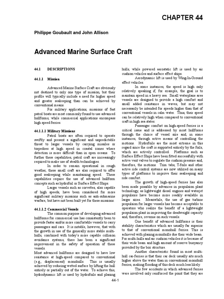 Advanced Marine Surface Craft | PDF | Hull (Watercraft) | Ships
