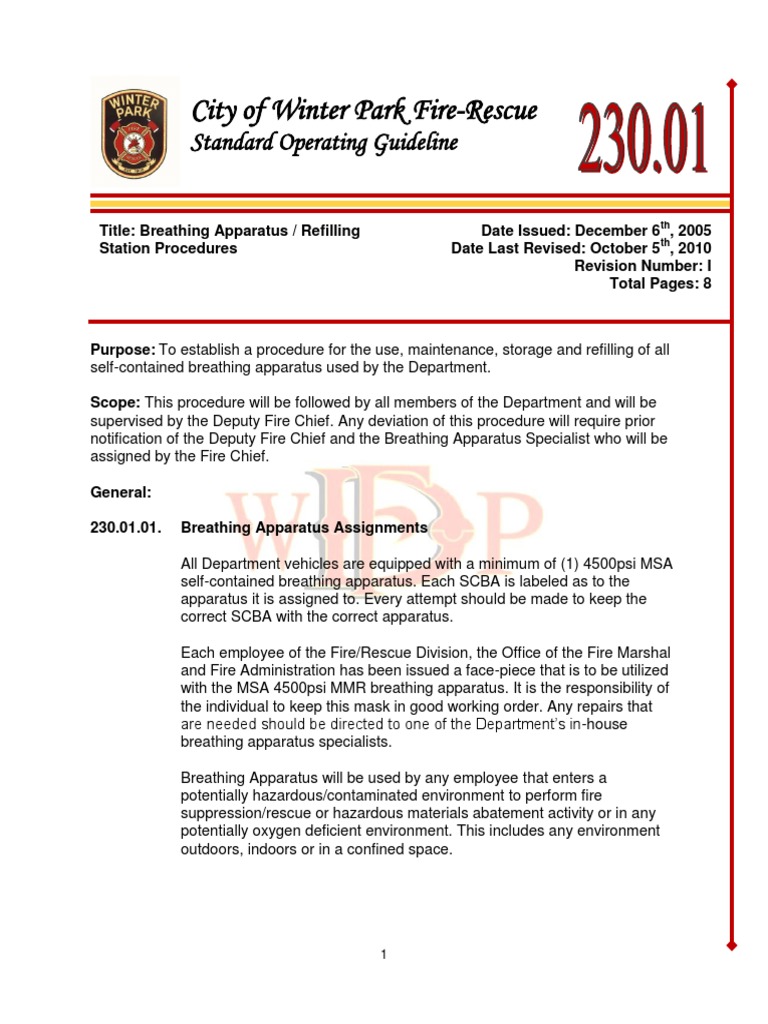 SCBA Refilling | PDF