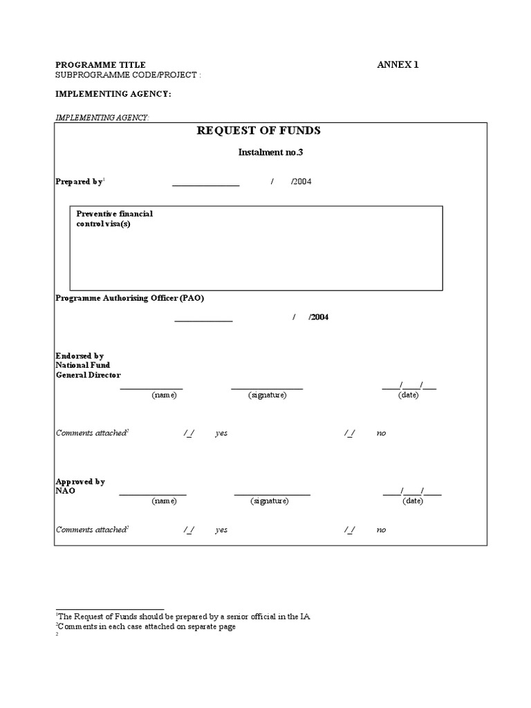 Request for Funds - Instalment No. 3 | PDF | Exchange Rate | Euro