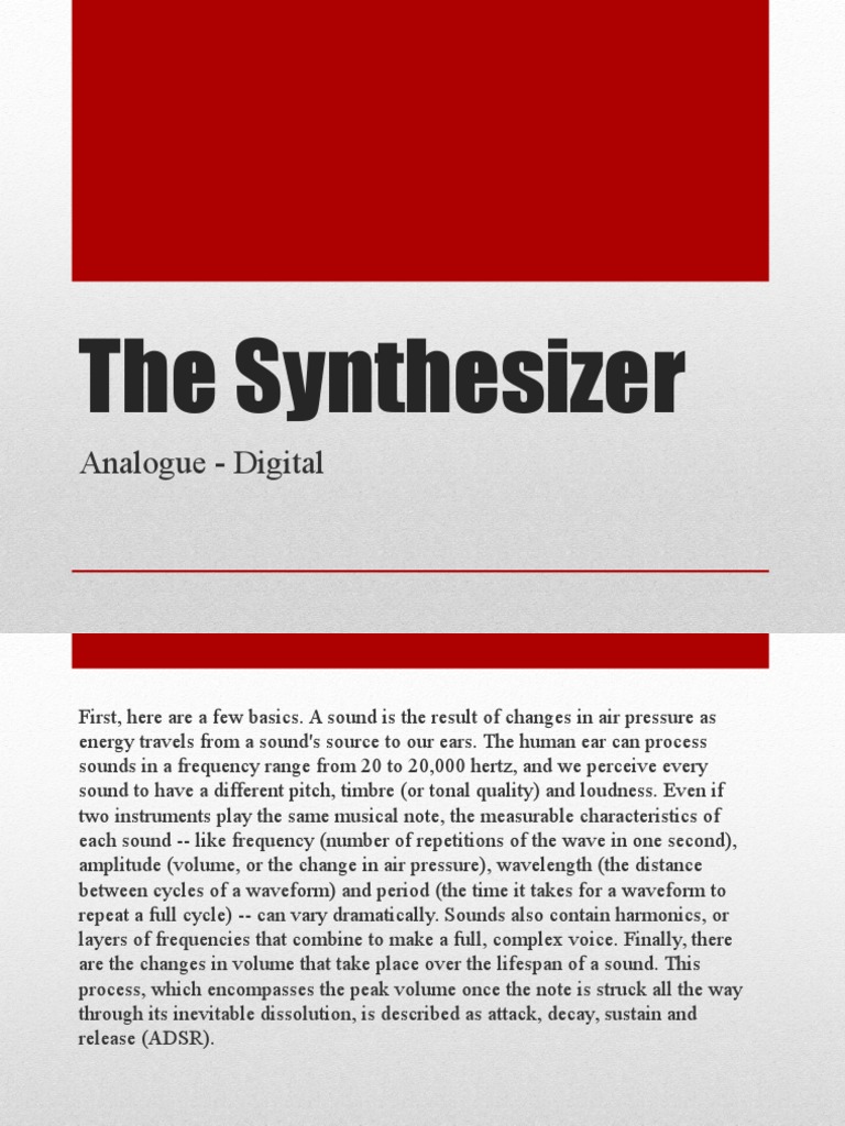 Synthesizer Basics | PDF | Synthesizer | Sound