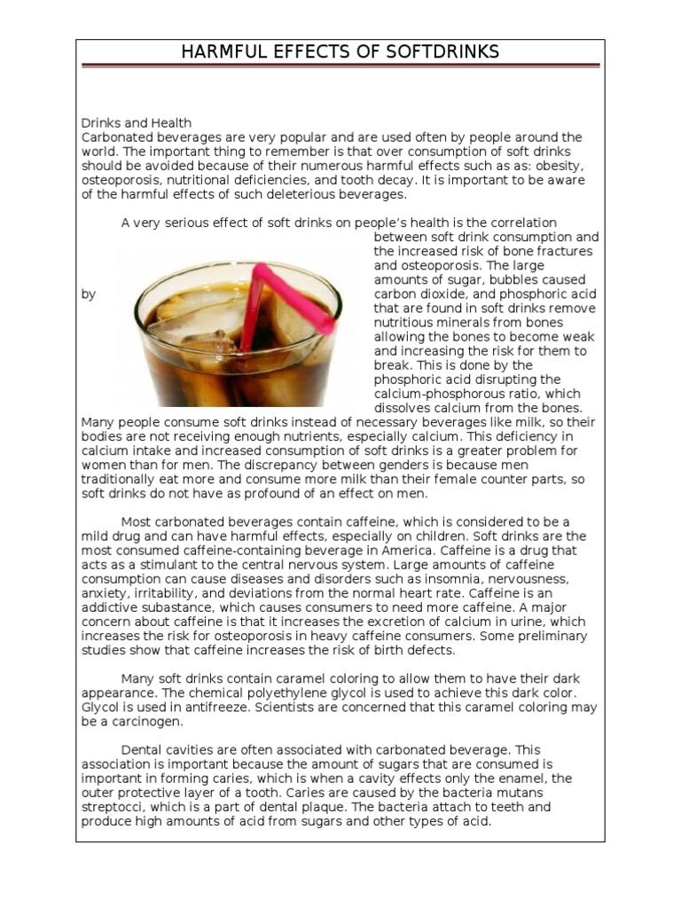 Harmful Effects of Carbonated Drinks | PDF | Soft Drink | Human Tooth