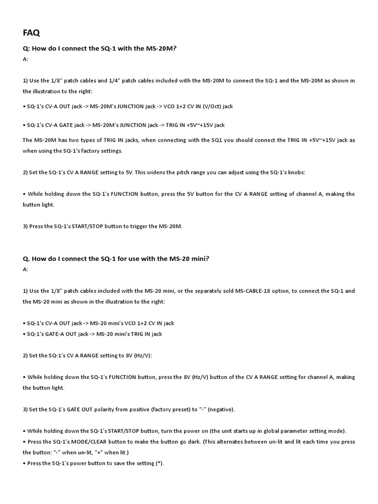 Usa Sq1 Faq Tips | PDF | Electrical Engineering | Electricity