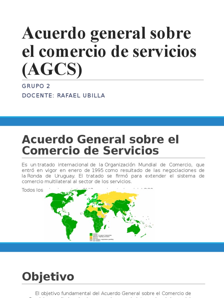 Acuerdo General Sobre Elcomercio De Servicios Pdf Organización De
