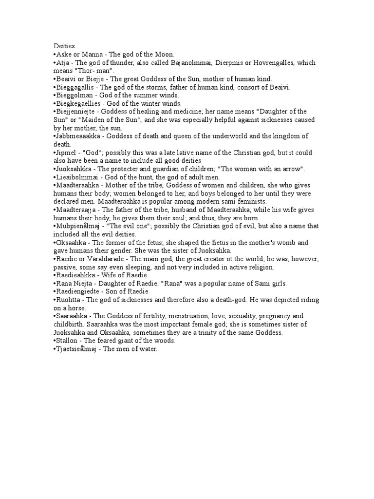 Sami Deities | PDF