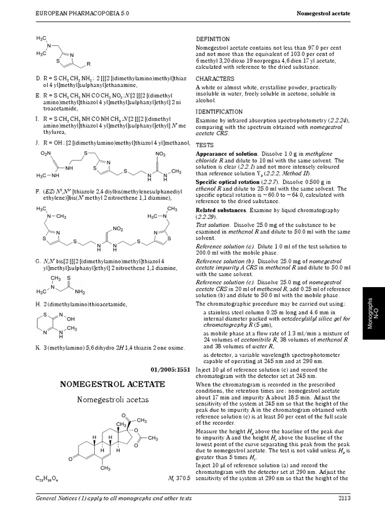 Nomegestrol Acetate | PDF | Solubility | Alcohol