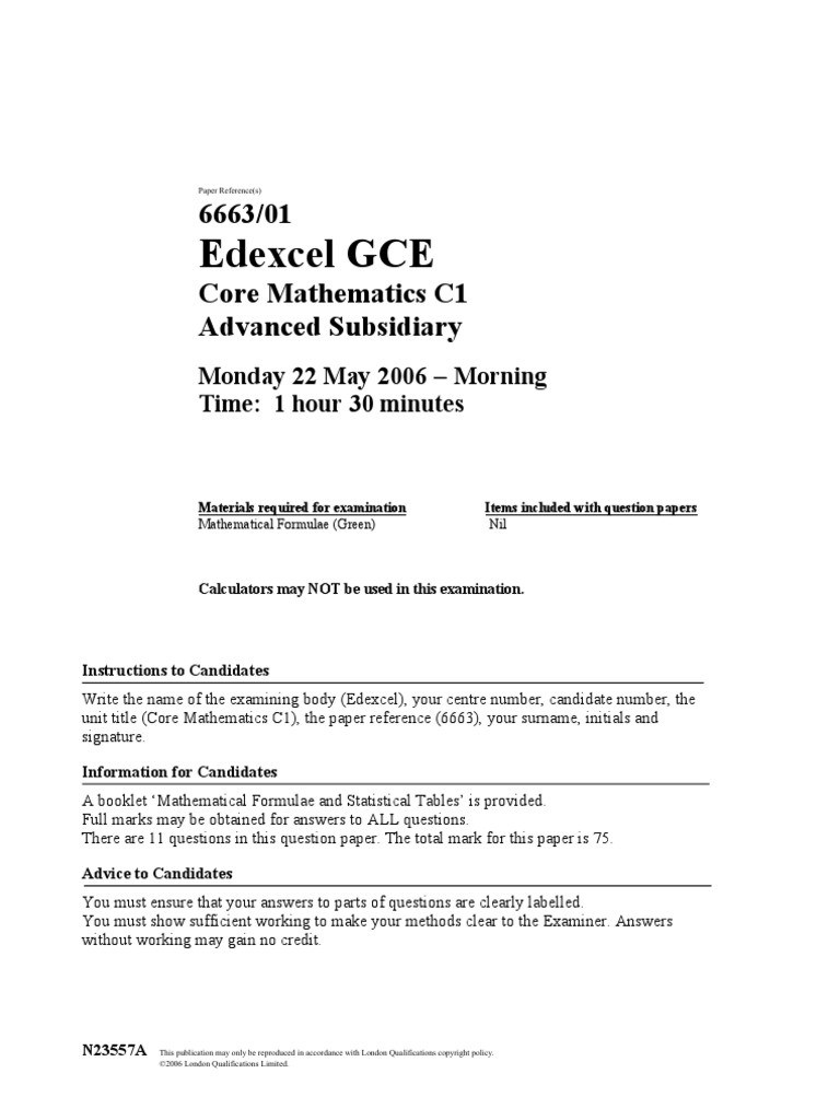 Math May 2006 Exam C1 | PDF | Test (Assessment) | Teaching Mathematics