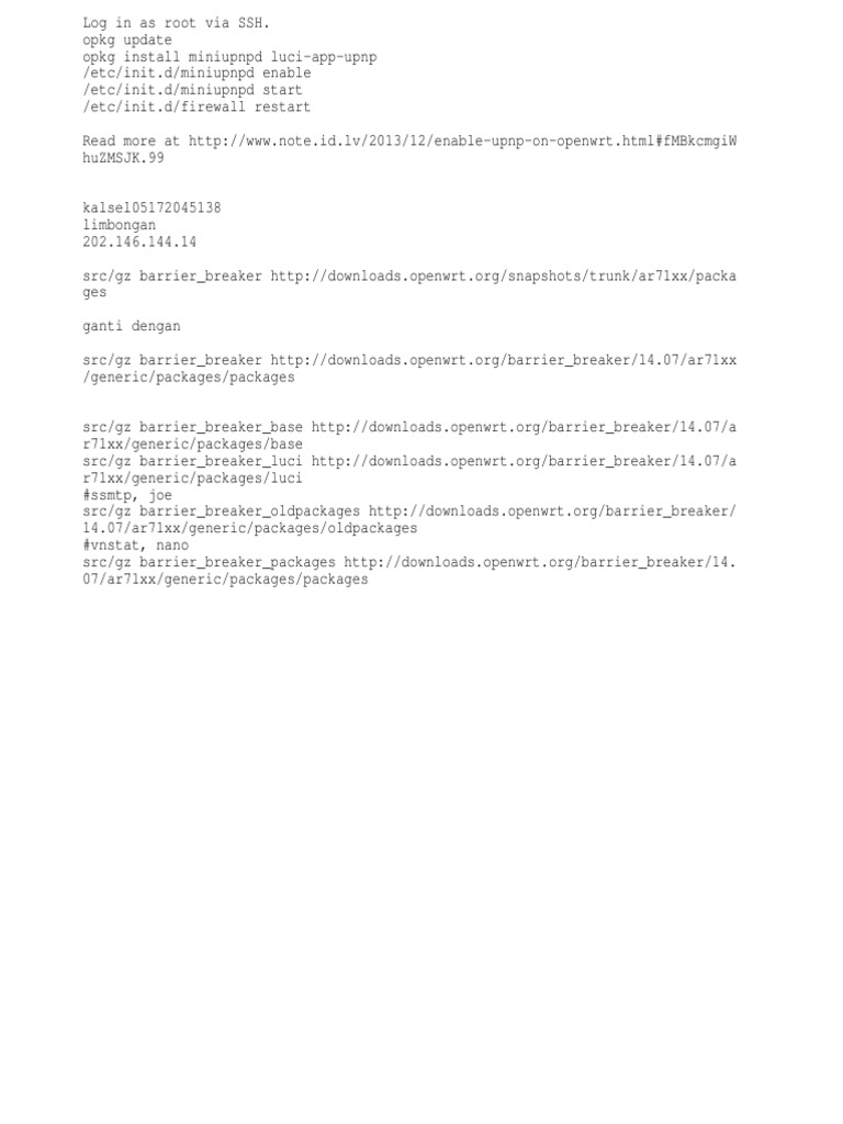 Enable Upnp On Openwrt | PDF