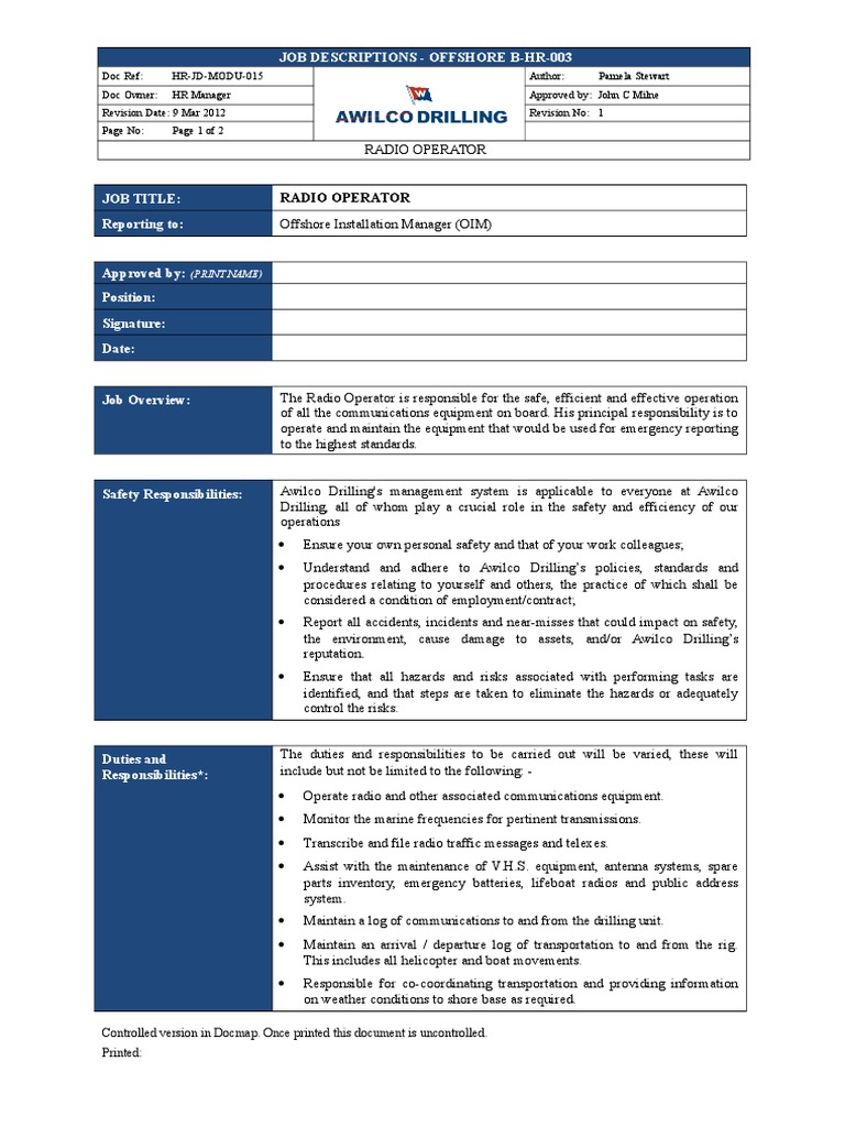 Radio Operator | PDF | Radio | Labour