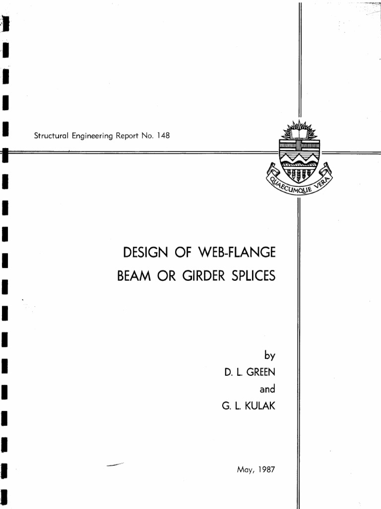 Design of Web-Flange Beams or Girder Splices | PDF