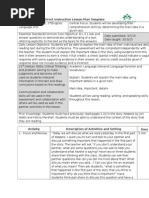 Mini Lesson Plan Template | PDF | Reading (Process) | Perception