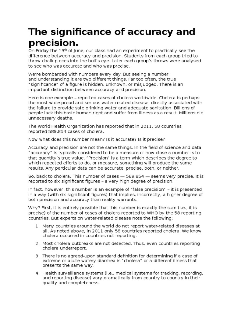 Importance of Accuracy and Precision. | PDF | Accuracy And Precision ...