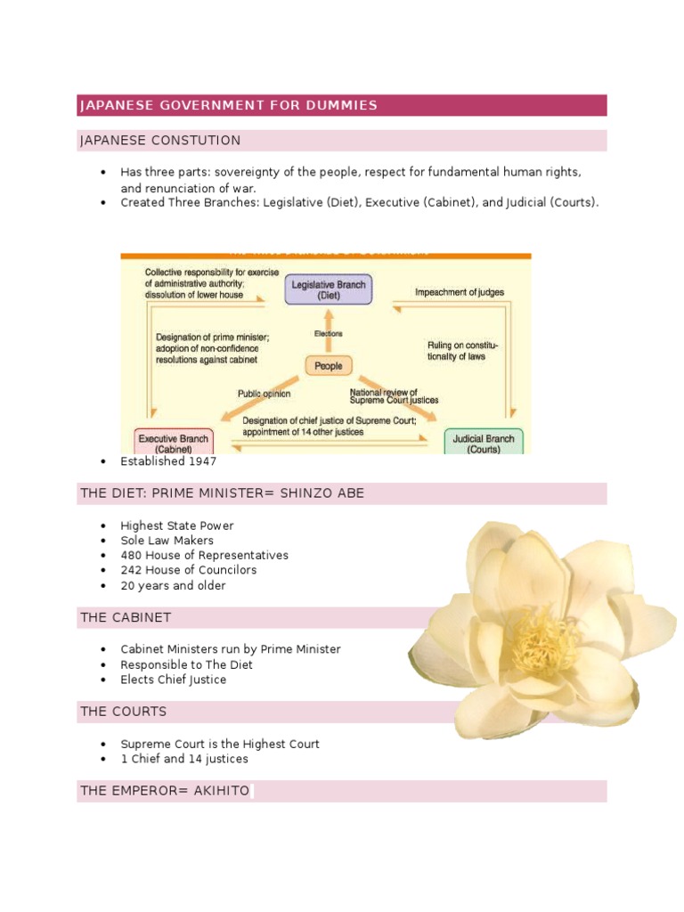 Overview of Japan's Government Structure | PDF | Politics