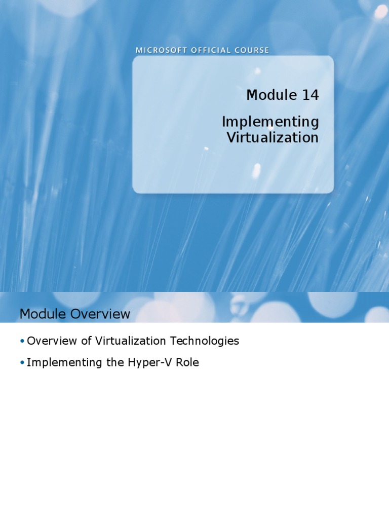 Implementing Virtualization | PDF | Virtualization | Hyper V