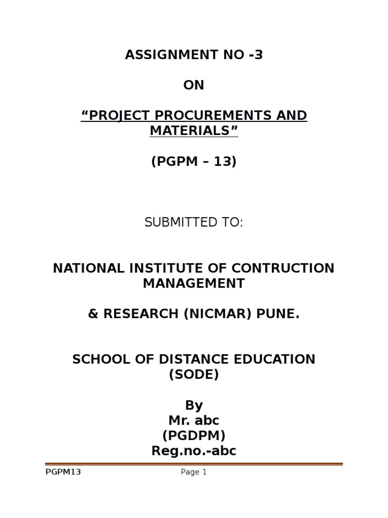 Project Procurement and Materials Guide | PDF