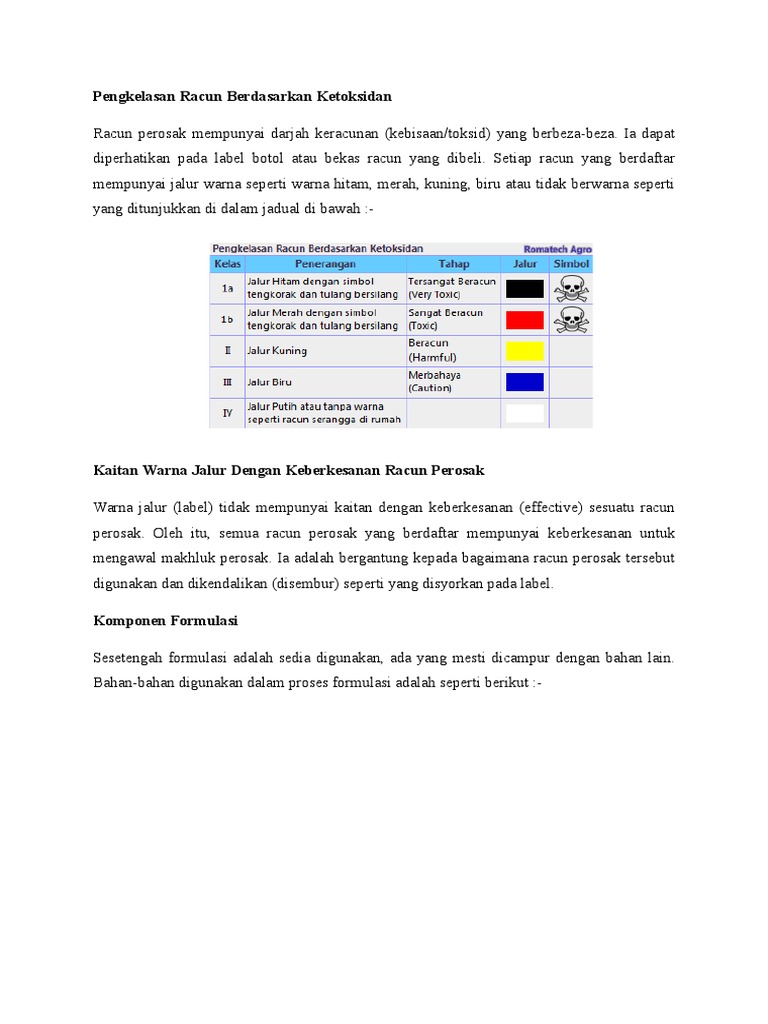 Klasifikasi Racun Berdasarkan Warna | PDF | Pengembangan Diri