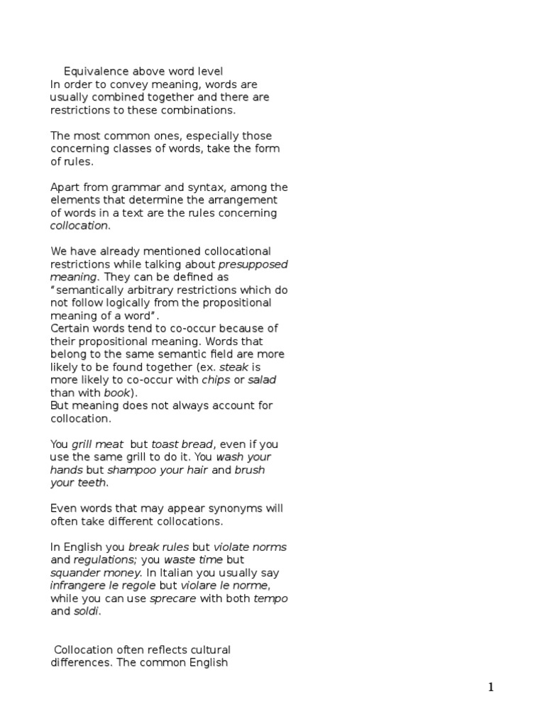 Equivalence Above Word Level | PDF | Idiom | Translations
