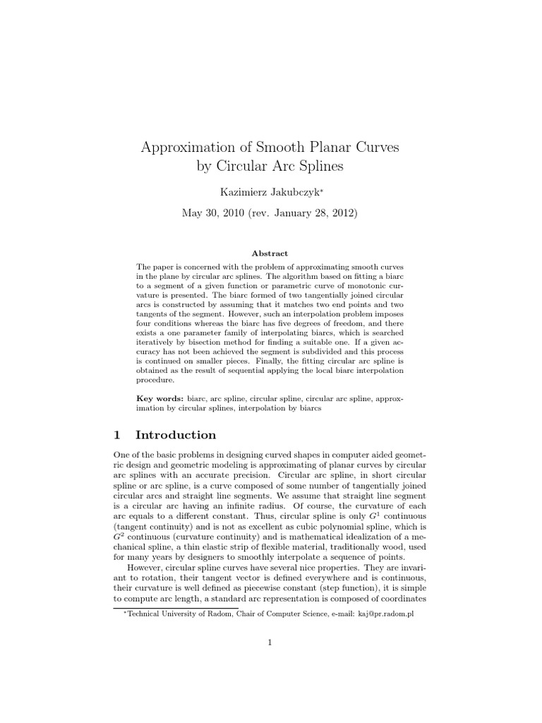 Biarcs | Download Free PDF | Spline (Mathematics) | Interpolation