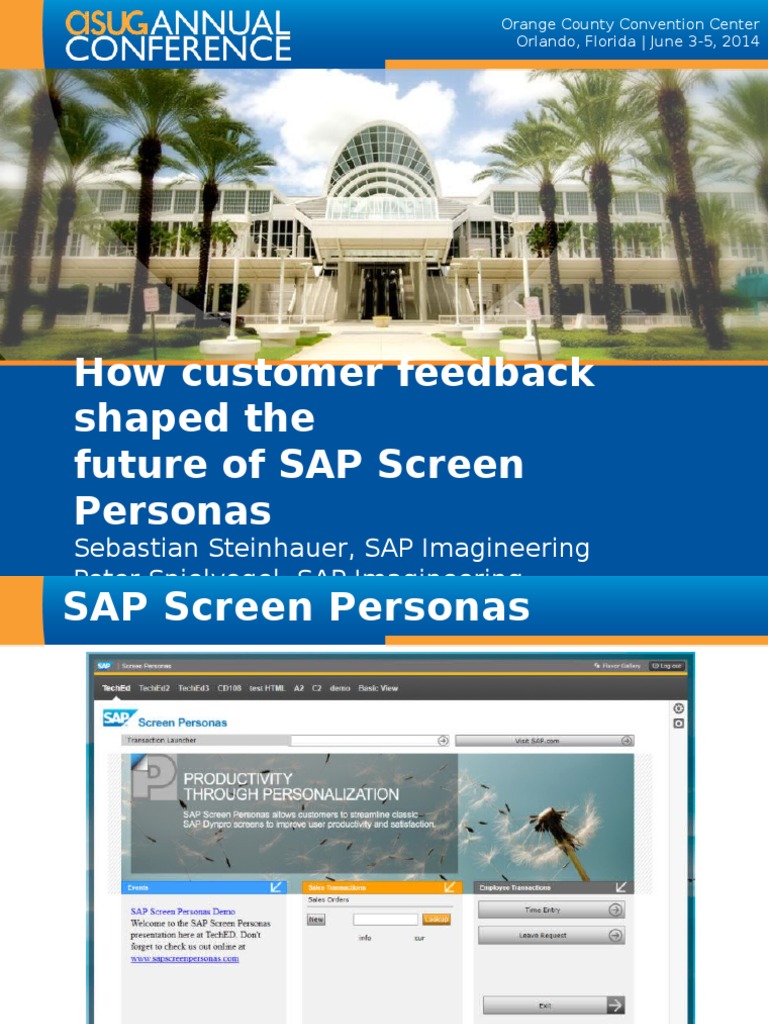 How Customer Feedback Shaped The Future of SAP Screen Personas | PDF ...