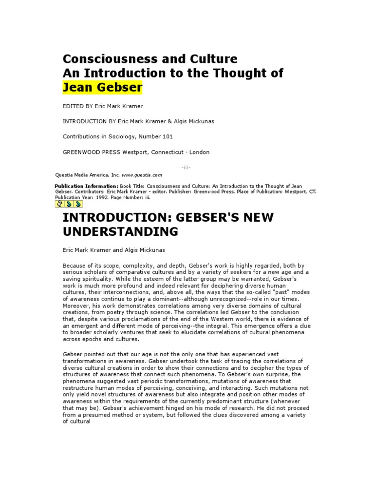 Consciousness and Culture | PDF | Consciousness | Phenomenology ...