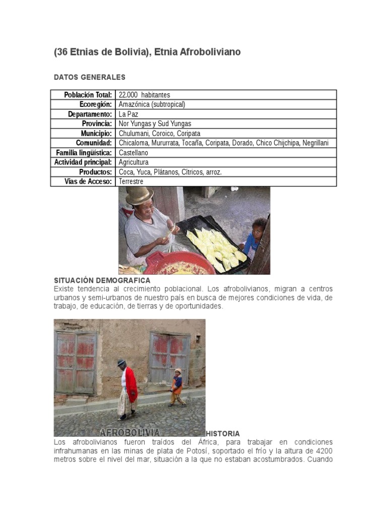 Afrobolivianos: Historia y Cultura | PDF | Bolivia