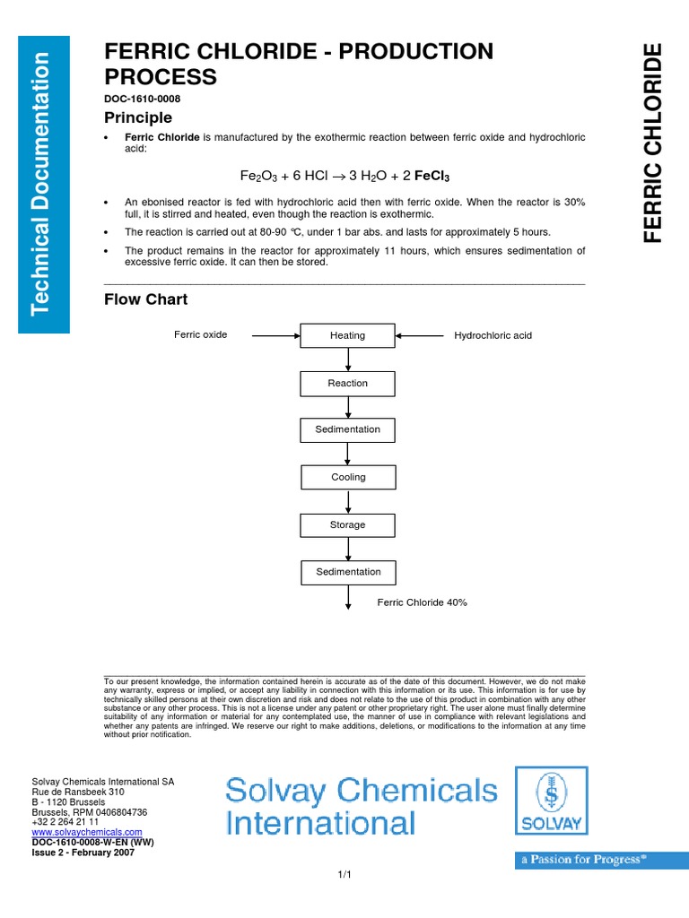 Ferric Chloride Production Process | PDF