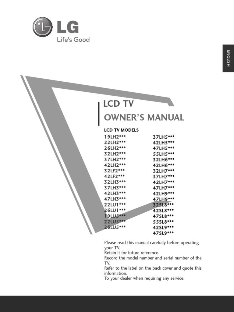 LG LCD TV Manual | PDF | Hdmi | Electrical Connector