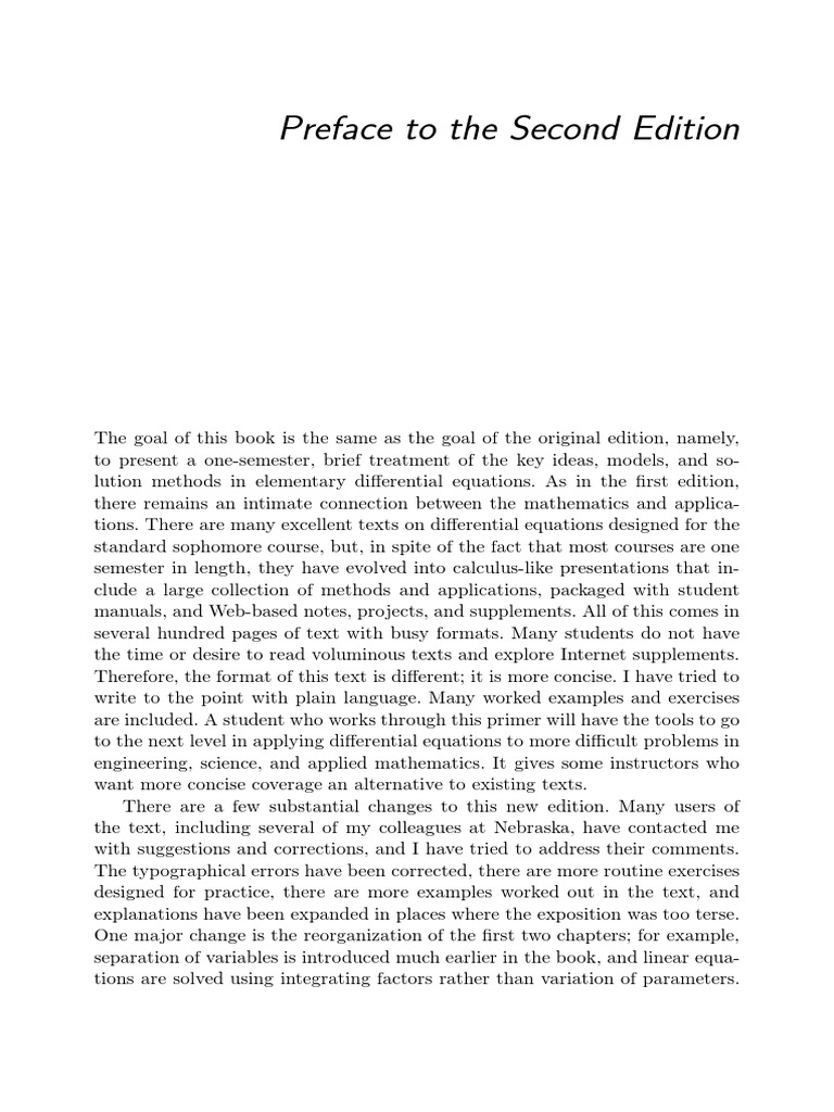 Preface To The Second Edition | Download Free PDF | Nonlinear System | Equations