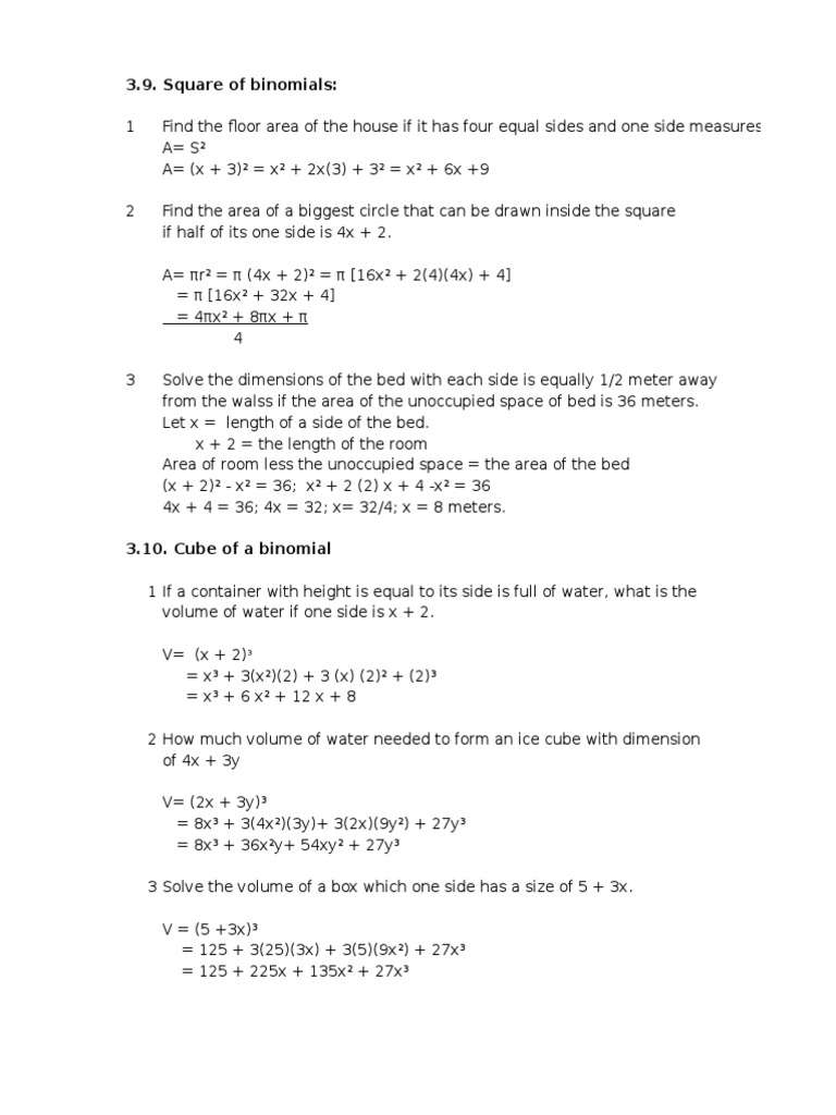 MATH PROBLEMS and ANSWERS | PDF | Area | Volume