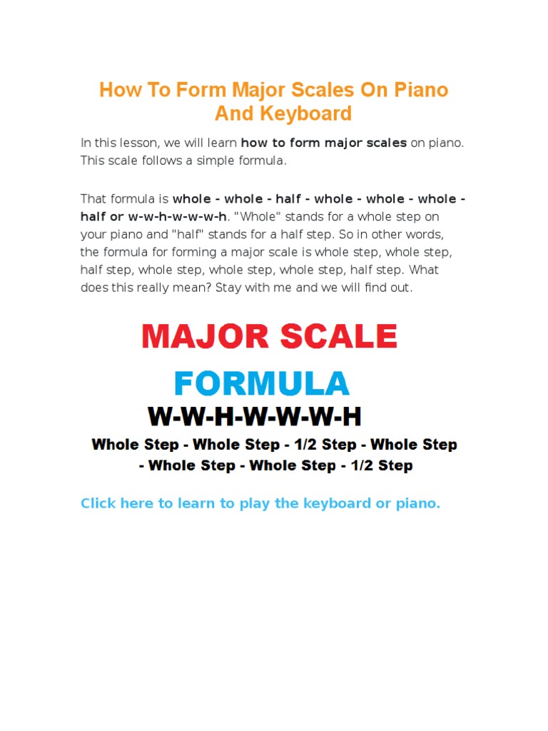How To Form Major Scales On Piano and Keyboard | PDF | Piano | Musical ...