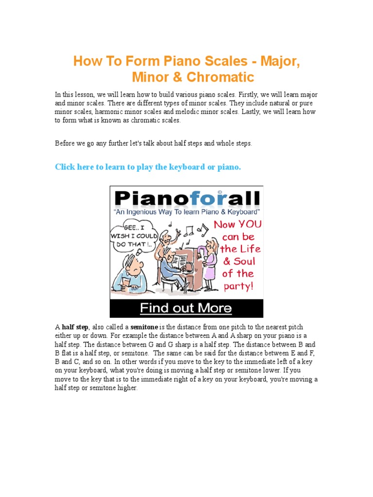 How To Form Piano Scales | Download Free PDF | Minor Scale | Scale (Music)