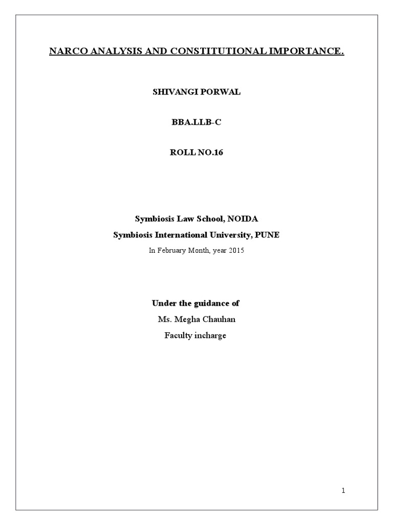 Narco Analysis | PDF | Self Incrimination | Confession (Law)