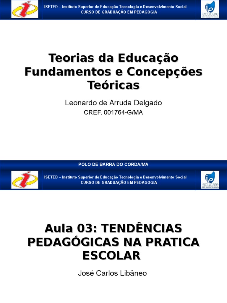 Teorias Da Educação Fundamentos e Concepções Teóricas | PDF | Pedagogia ...