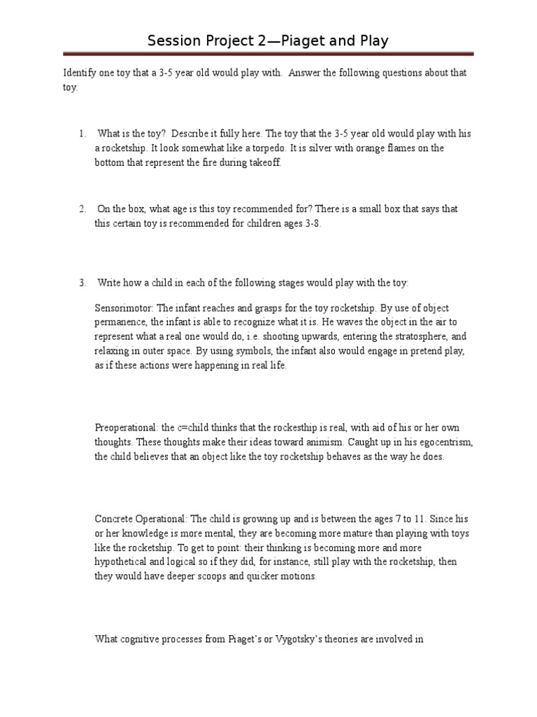Session 2 - Play The Piaget Way | PDF | Human Development | Neuropsychology
