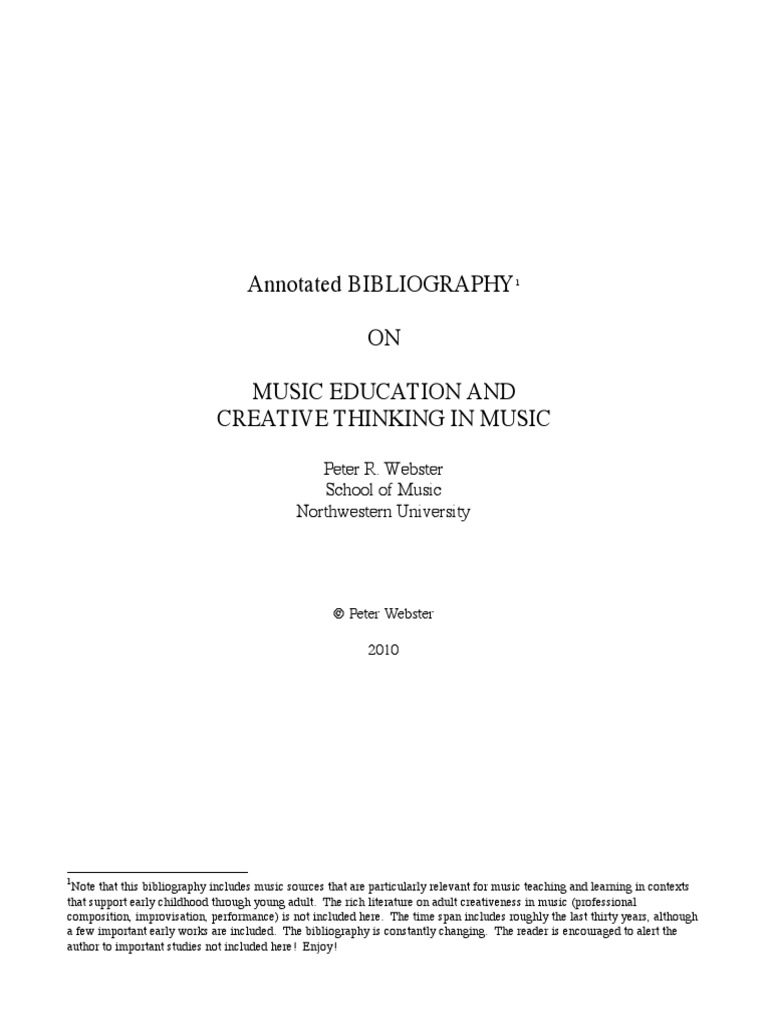 Create Bib 2010 | PDF | Music Education | Creativity