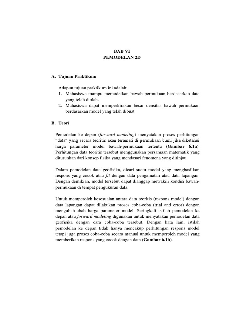 Pemodelan 2D Metode Gravity | PDF