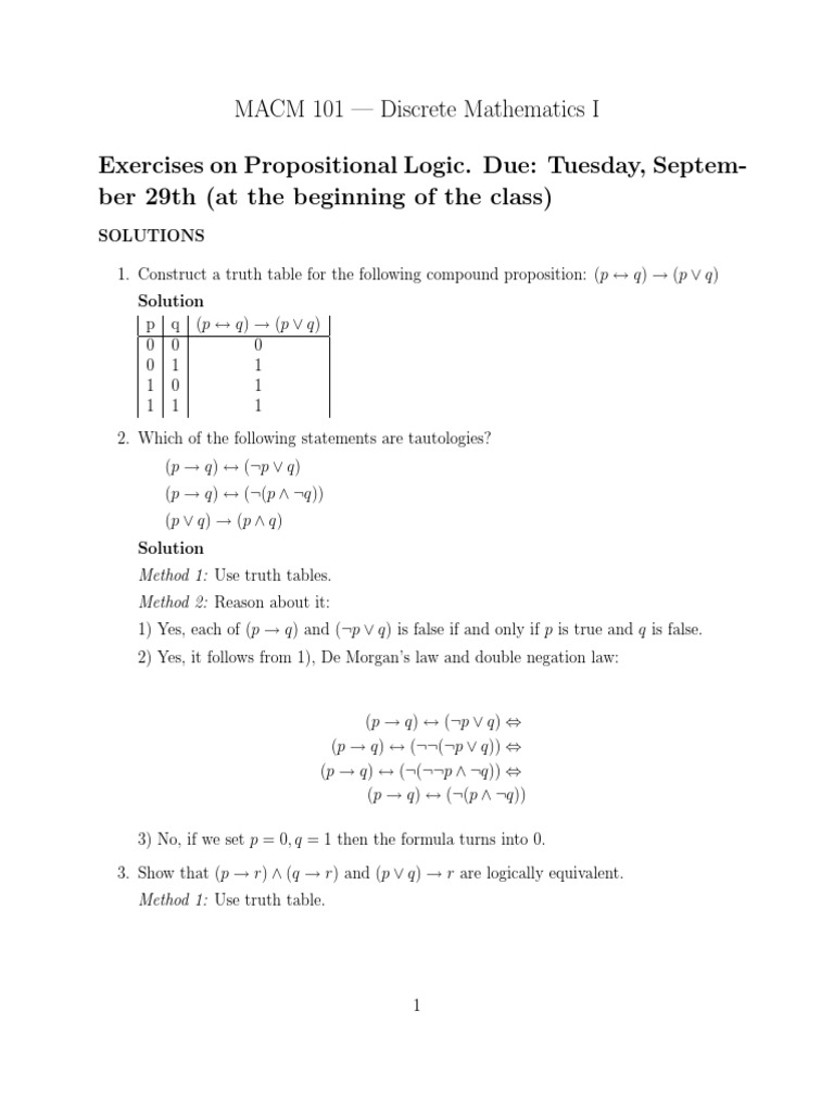 Assignment1 Solutions | PDF | Argument | Syntax (Logic)