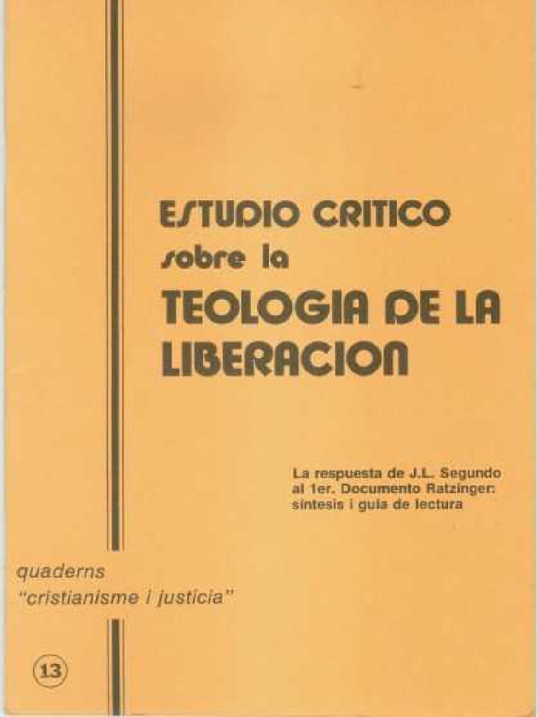 CJ 13, Estudio Crítico Sobre La Teología de La Liberación - JL Segundo ...